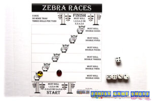 Zebra Races Dice Game - FamilyGameShelf.com