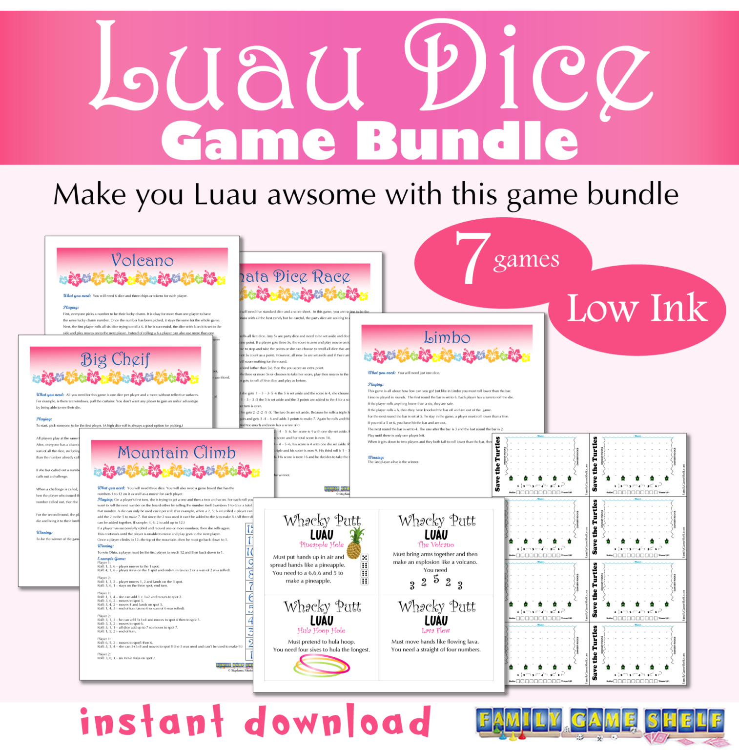Luau Game Party DIY - FamilyGameShelf.com