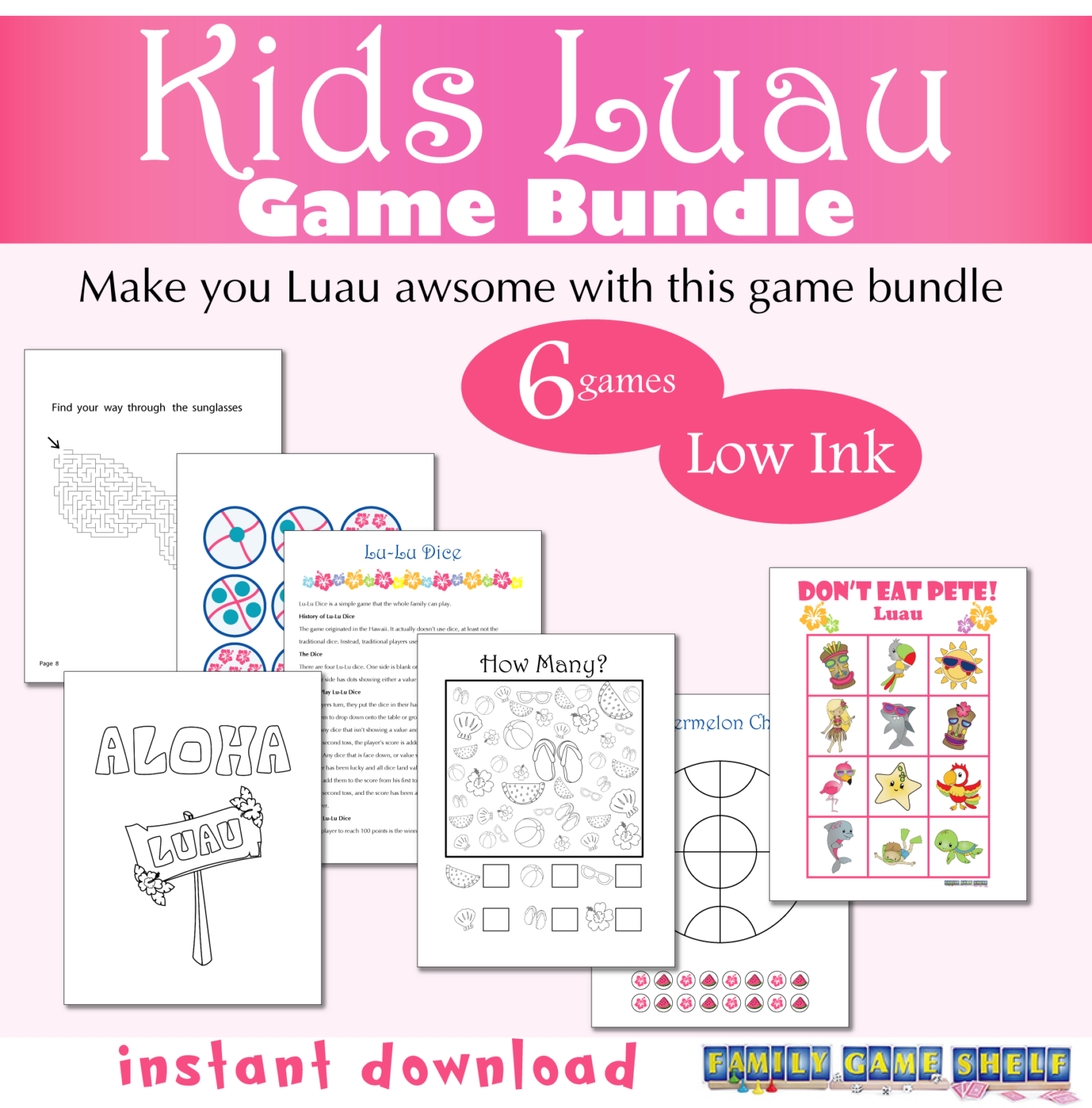 Luau Game Party DIY - FamilyGameShelf.com